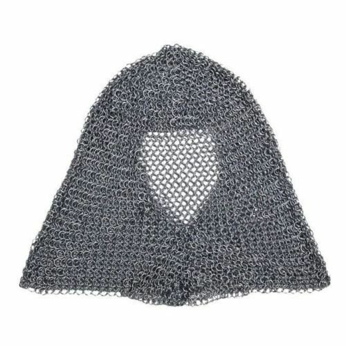 Medieval Chainmail Hood Coif Butted Mild Steel for LARP Renaissance Reenactment
