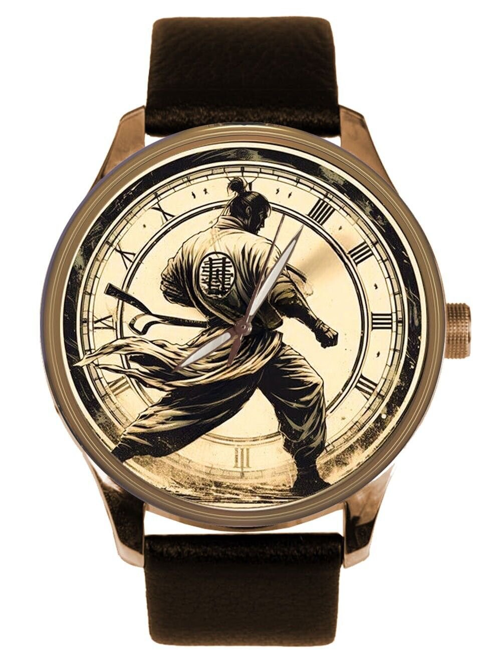 VINTAGE PARCHMENT ART SHAOLIN TEMPLE KUNG FU MARTIAL ART SOLID BRASS ...
