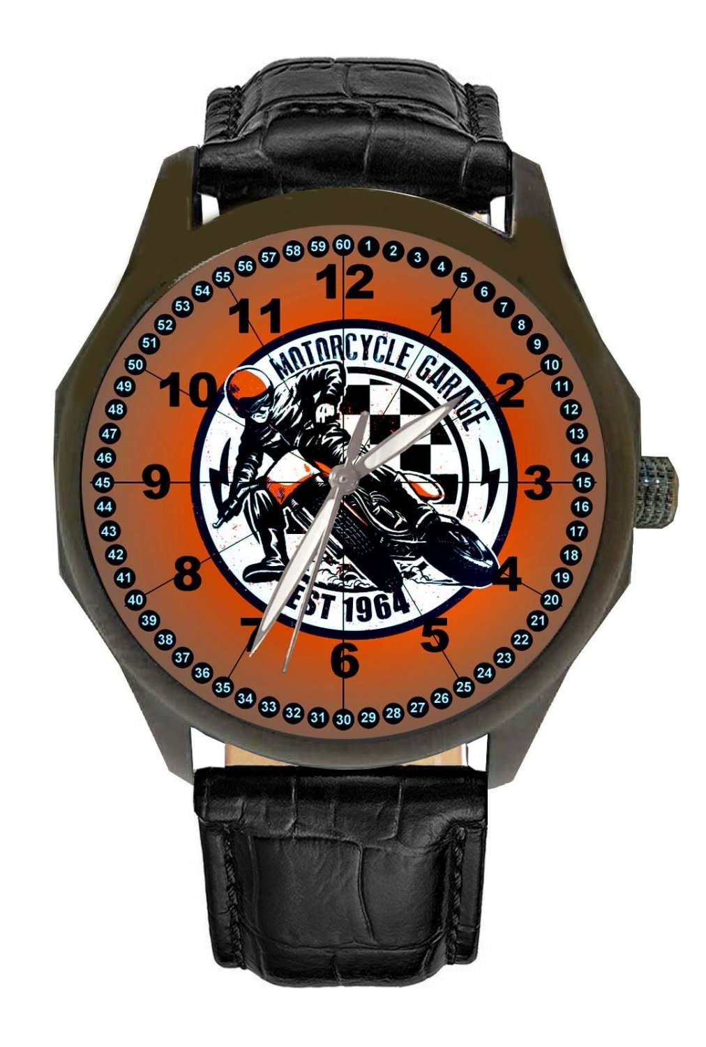 VINTAGE CHEQUERED BIKER ART MOTOR CYCLE RACING CLASSIC BLACK BRASS ...
