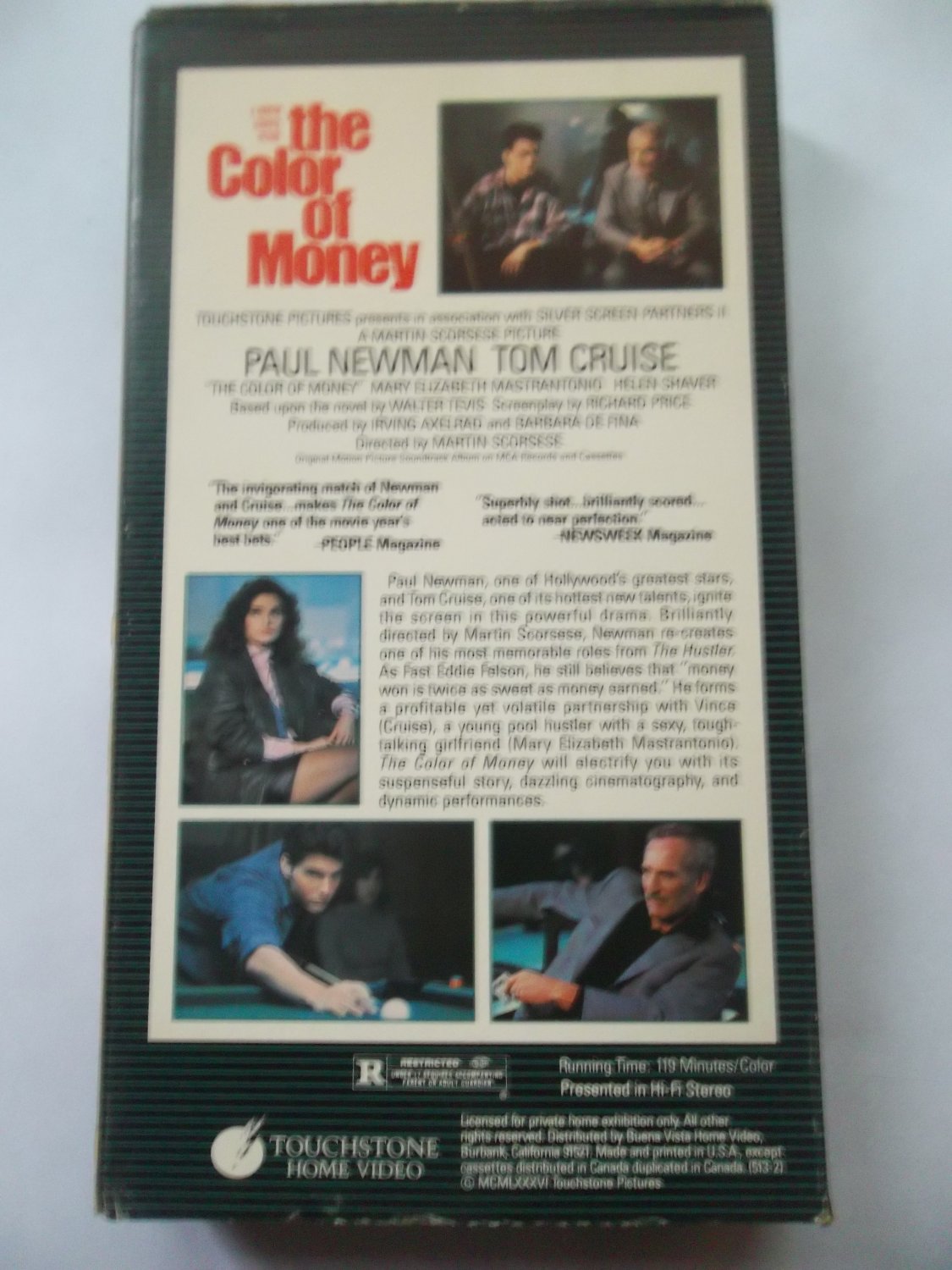 THE COLOR OF MONEY (VHS, FAST SHIPPING!) PAUL NEWMAN, TOM CRUISE (DRAMA ...