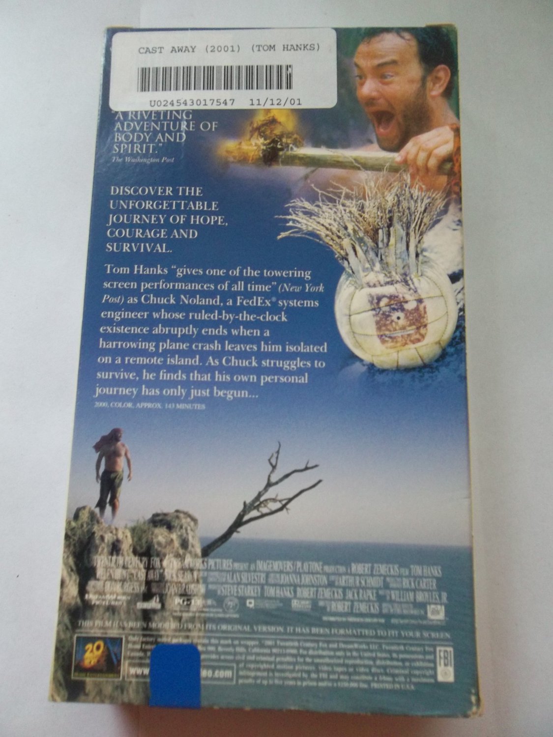 CAST AWAY (VHS, FAST SHIPPING!) TOM HANKS, HELEN HUNT (ADVENTURE/DRAMA ...