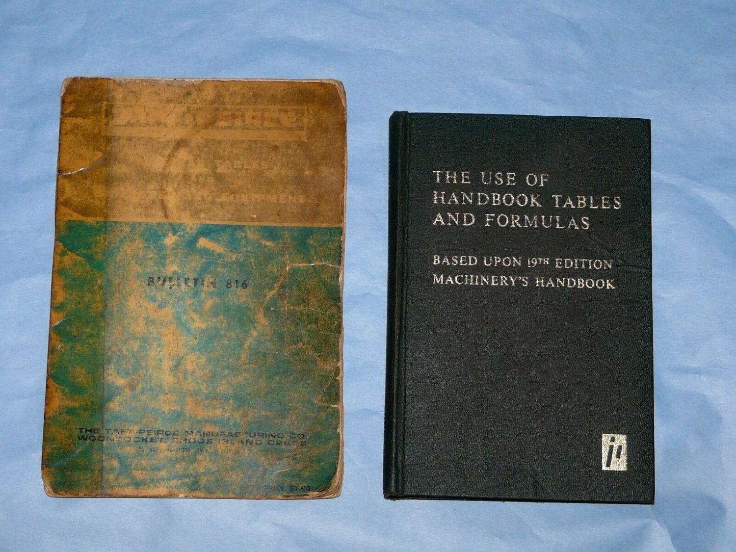 Taft Pierce Sine Bar Tables & Handbook Tables & Formulas