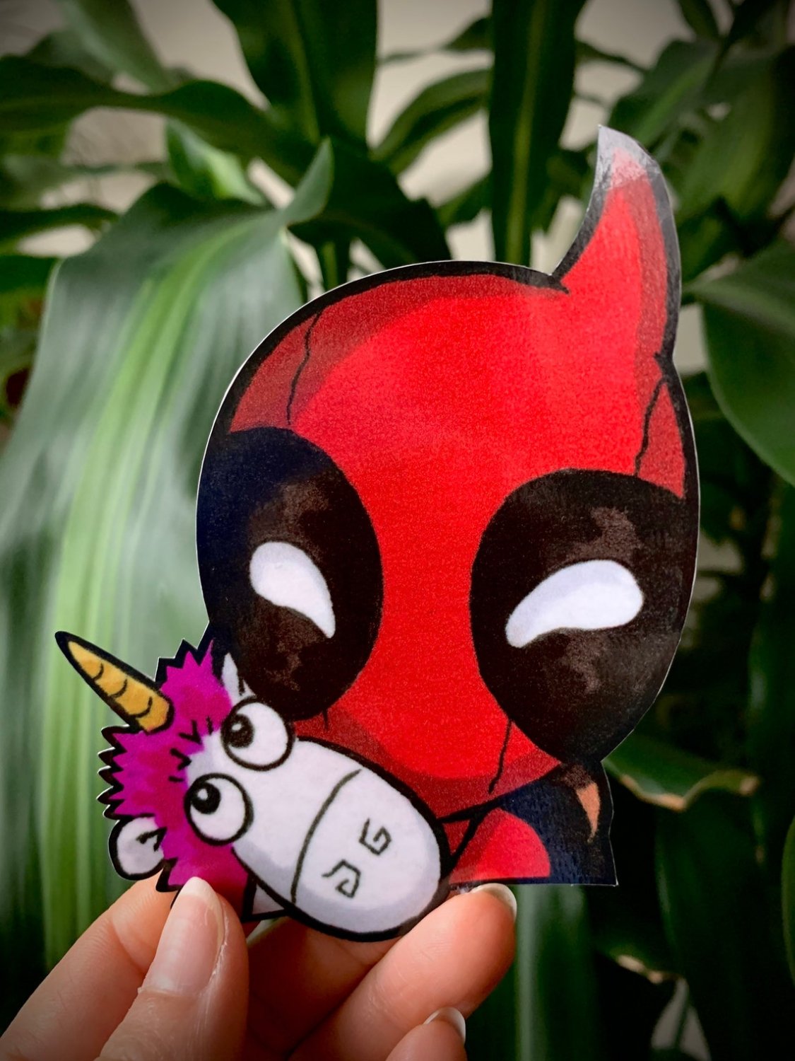 "DEADPOOL UNICORN” PEEKER VINYL STICKER