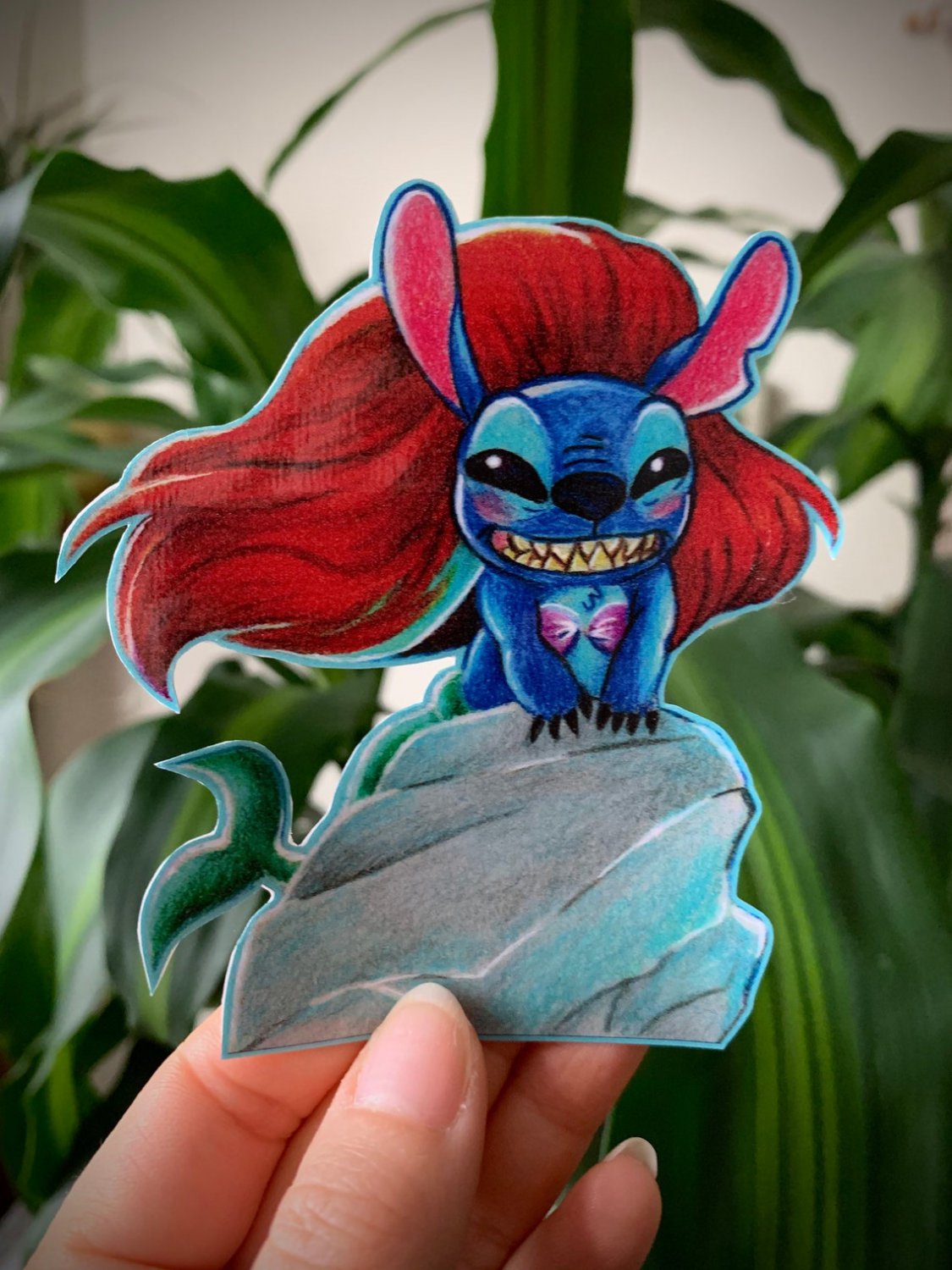 "STITCH MERMAID” PEEKER VINYL STICKER