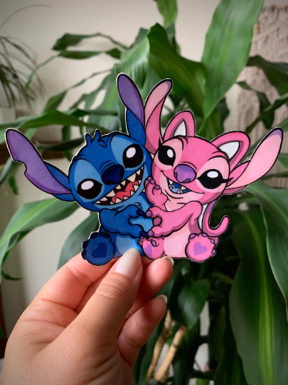 "STITCH & ANGEL” VINYL STICKER