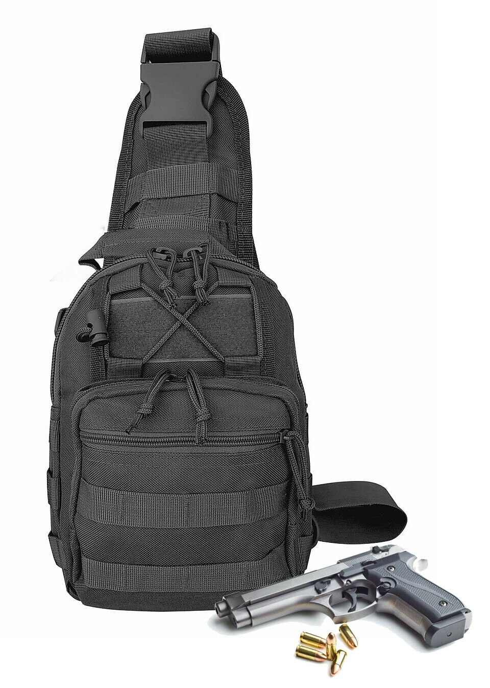 Nylon Crossbody Multi-Compartments Conceal Carry Backpack Tactical Gun ...