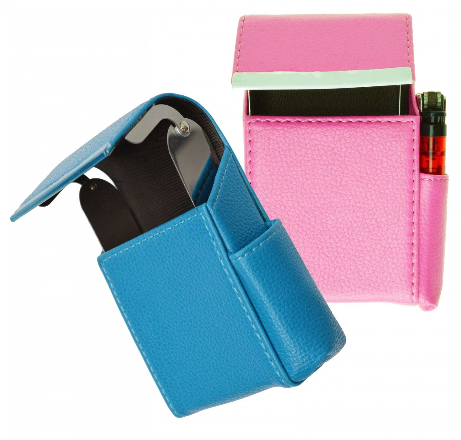 Genuine Leather Cigarette Pack Holder Flip-Top Pouch Smoke Carrying ...