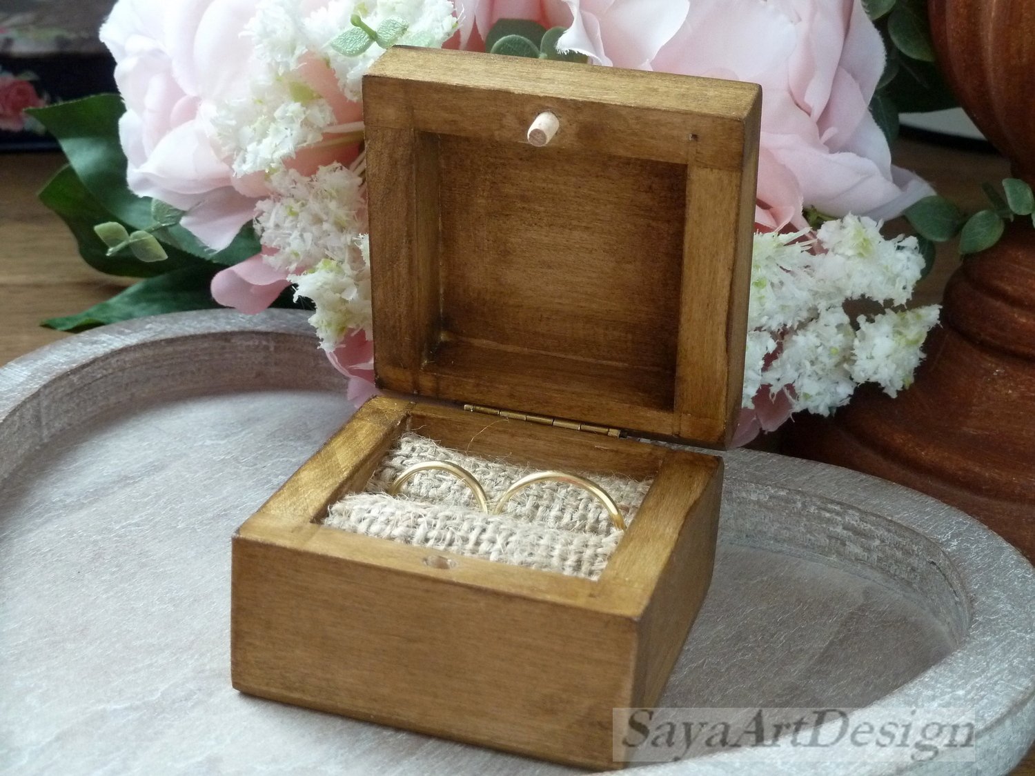 Nautical Engagement Ring Box, Rustic Ring Holder. Personalized Wedding ...