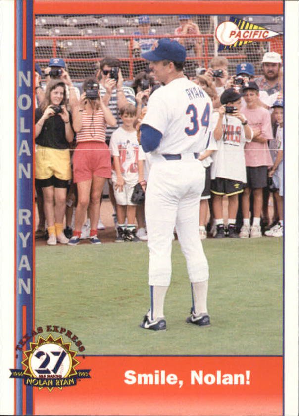 1993 Pacific Ryan 27th Season 235 Nolan Ryan/Smile, Nolan