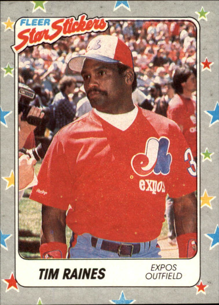 1988 Fleer Star Stickers #97 Tim Raines