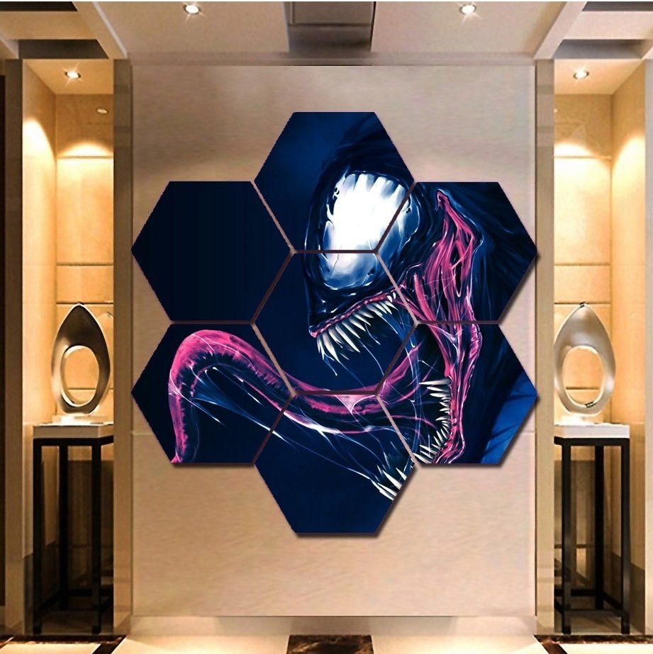 Marvel Venom Wall Art Canvas Painting Poster Print Home Decor 7 Hexagon ...