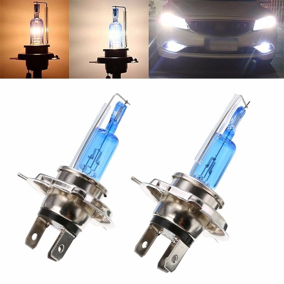 2x H4 35W Xenon HID Headlight Halogen Light Bulb Lamp White 6000K Car ...