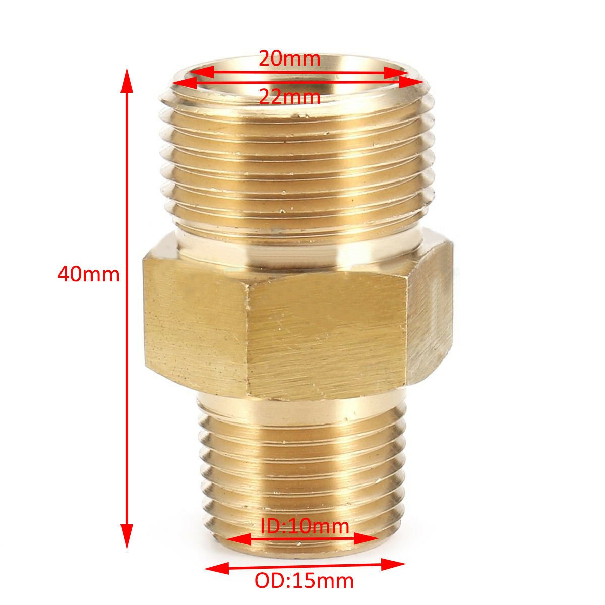 M22 Male to 3/8" NPT Male Pipe Thread Adapter Kit Inside Diameter 14mm ...
