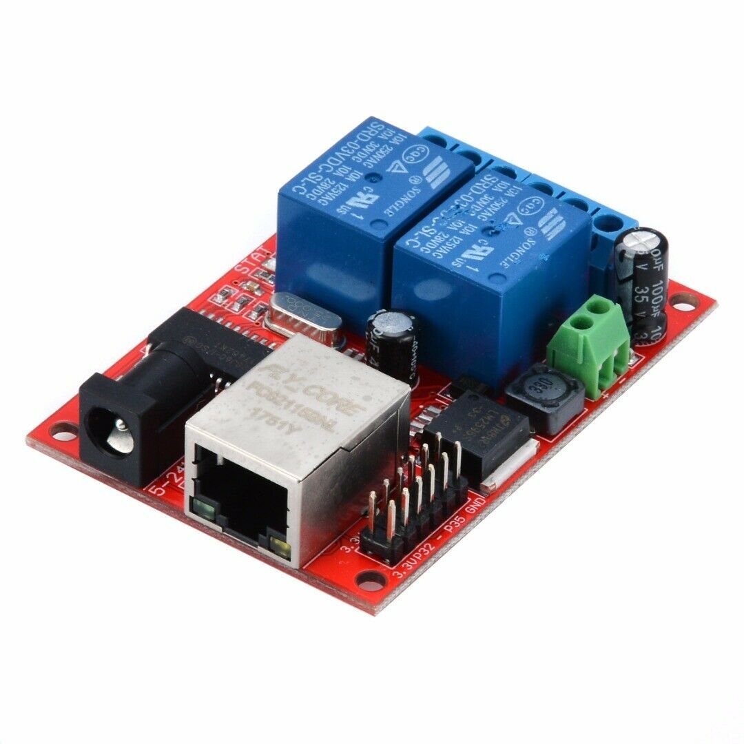 LAN Ethernet 2 Way Relay Board Delay Switch TCP/UDP Controller Module WEB Server
