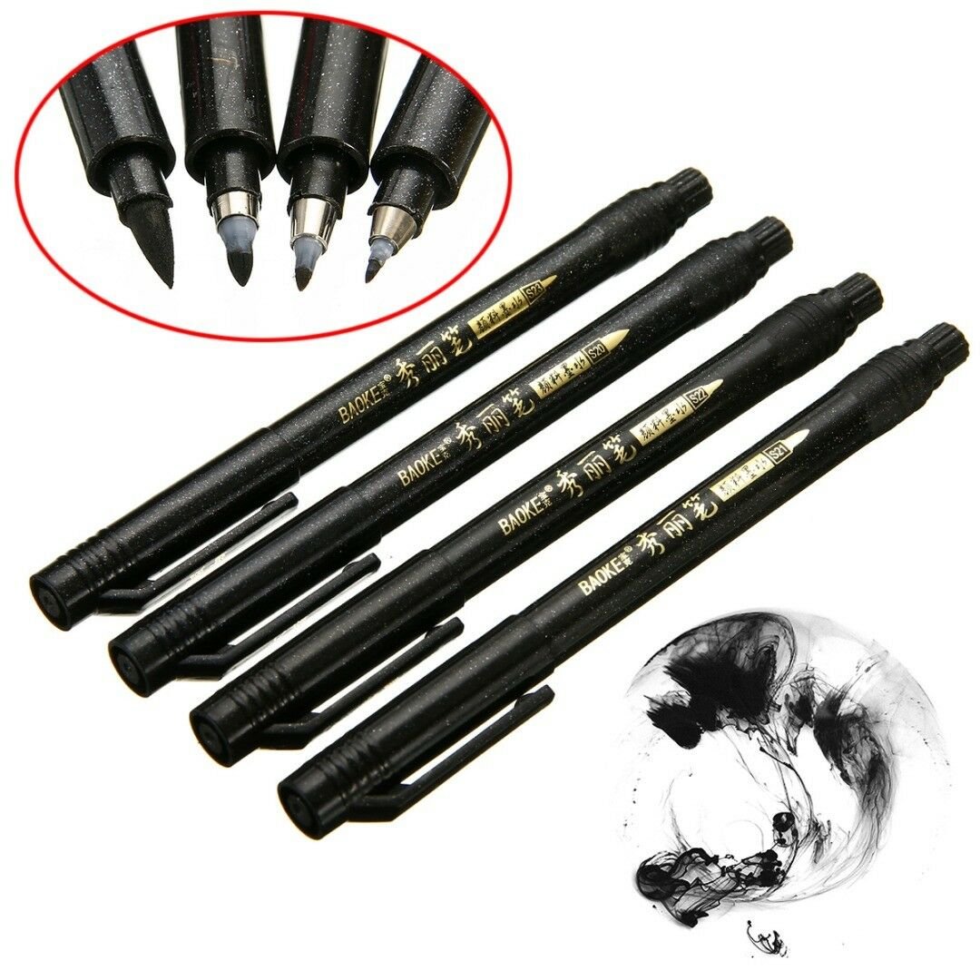4pcs Chinese Japanese Calligraphy Shodo Brush Ink Pen Writing Painting ...