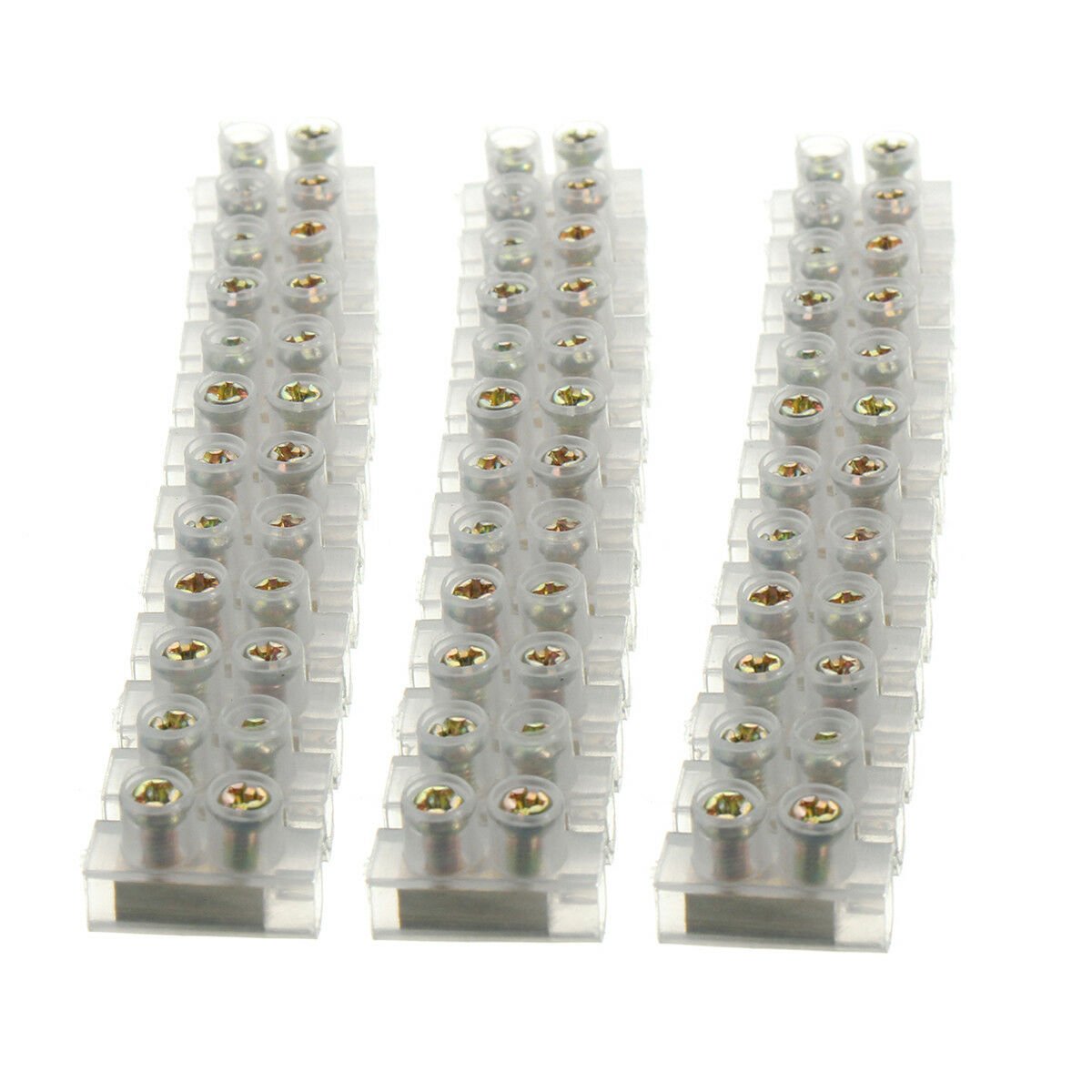 6pcs 12 Way Barrier Screw Terminal Block Wire Connection Connector Strip 3 10a