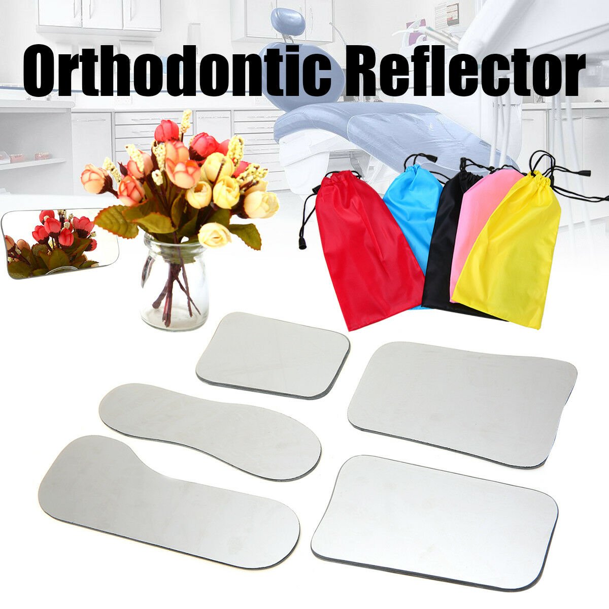5pcs Dental Intraoral Glass Coated Titanium Photography Mirrors 2-side ...
