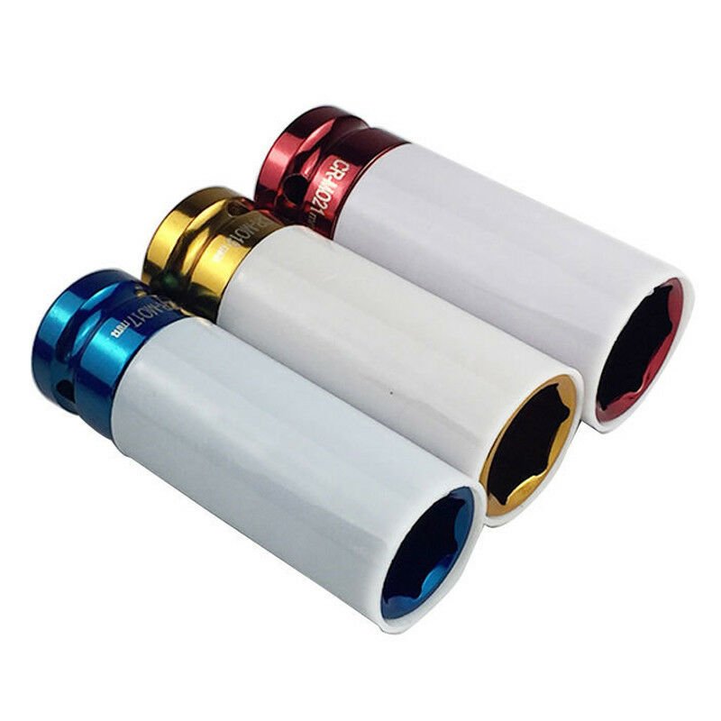 3pcs Car Dr Thin Wall Deep Impact Wheel lug nut Socket Set 17 19 21mm ...