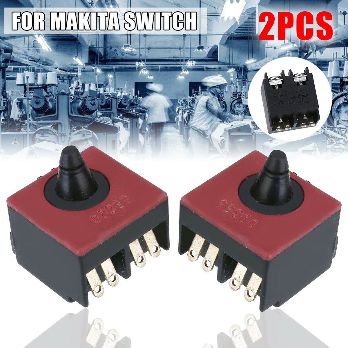 2Pcs DPX-2110-R Switch Replacement For MAKITA 650560-8 GA5030 GA4530 ...