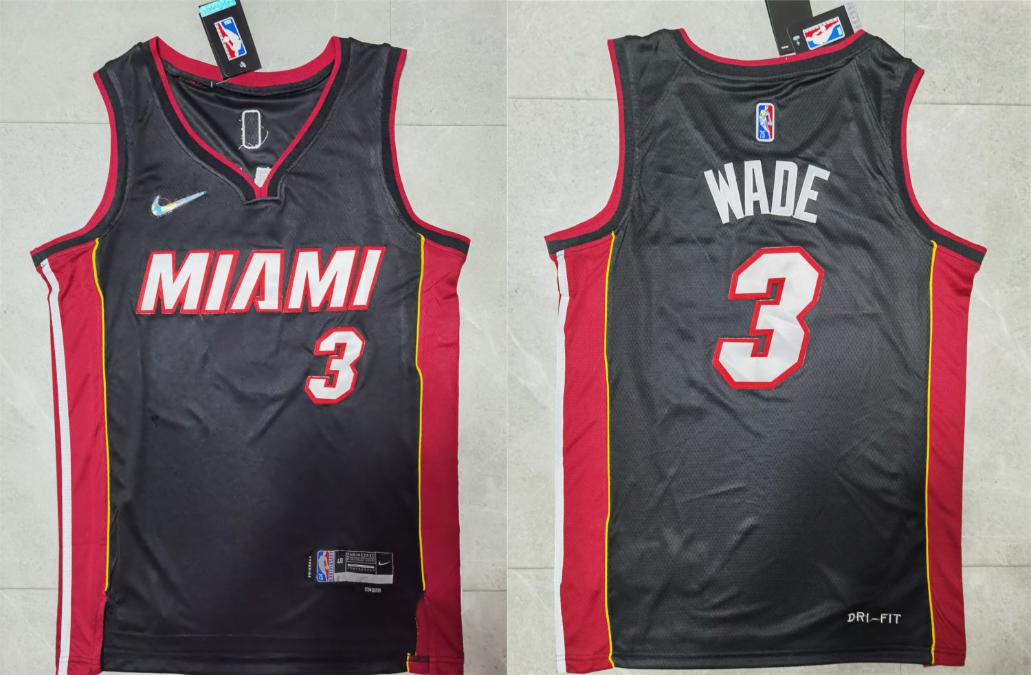 Men's Miami Heat #3 Dwyane Wade Jersey 75th Anniversary Diamond 2022 ...