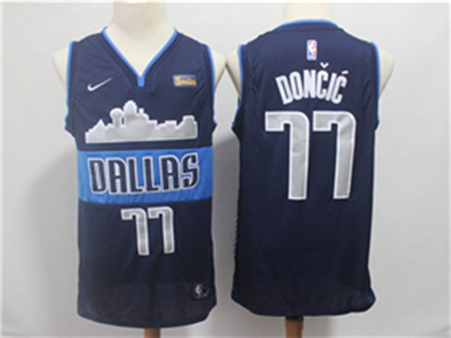 Men's Dallas Mavericks #77 Luka Doncic Jersey Navy Statement Edition ...