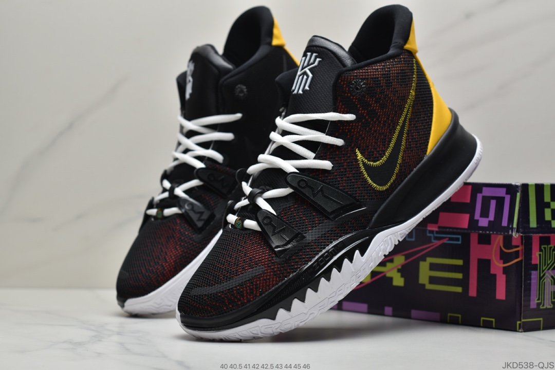 men's swoosl logo kyrie irving seven black yellow combat basketball ...