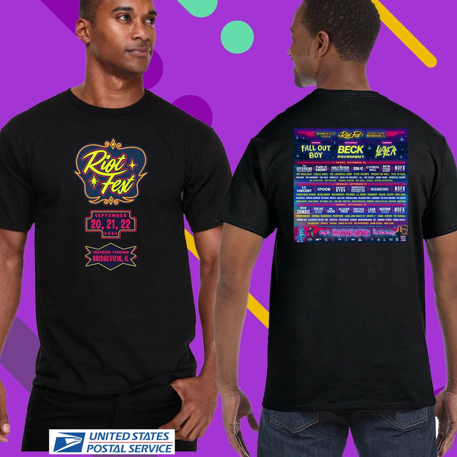 RIOT MUSIC FESTIVAL 2024. RIOT FESTIVAL. UNISEX BLACK TEE CS81