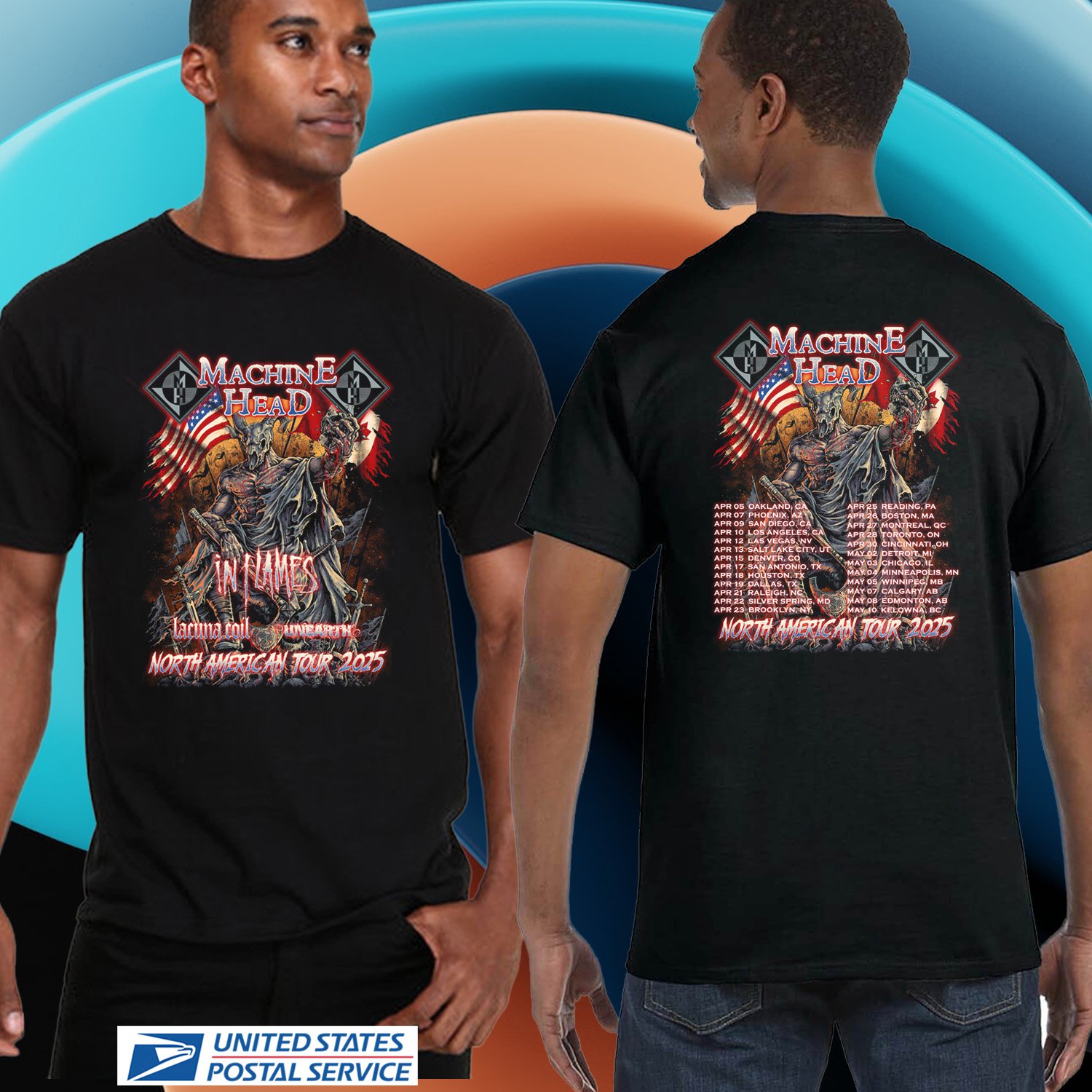 MACHINE HEAD NORTH AMERICA TOUR 2025 W IN FLAMES. MACHINE HEAD. UNISEX ...