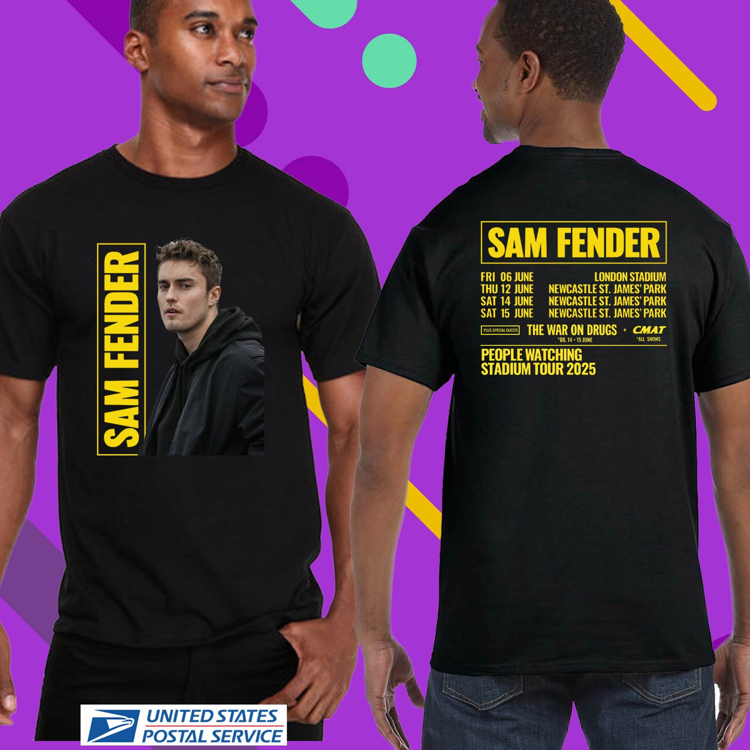 SAM FENDER PEOPLE WATCHING STADIUM U.KINGDOM TOUR 2025. SAM FENDER ...