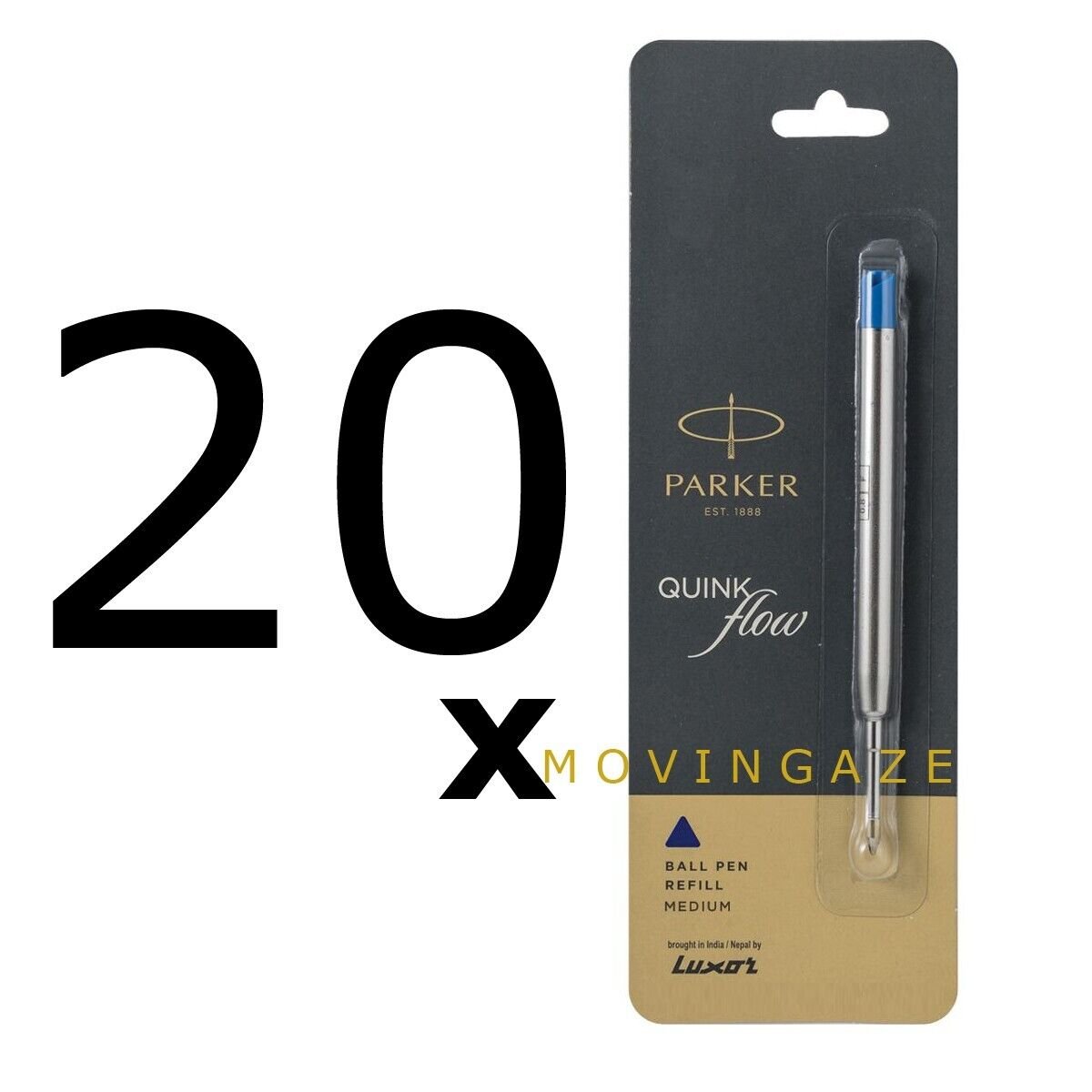 20 x Parker Jotter Classic Ball Point Pen Refills Medium 1mm Tip Blue Ink