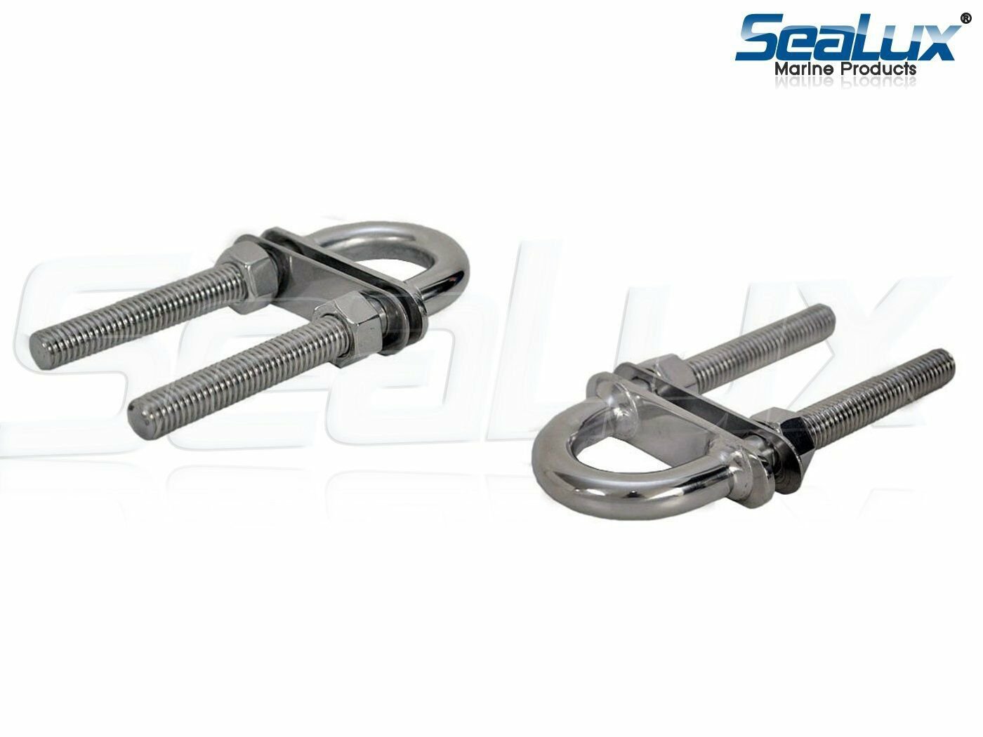 SeaLux 3/8" stock Fixed Welding Plate Bow Eye Stern Eye U-Bolt 5" Length