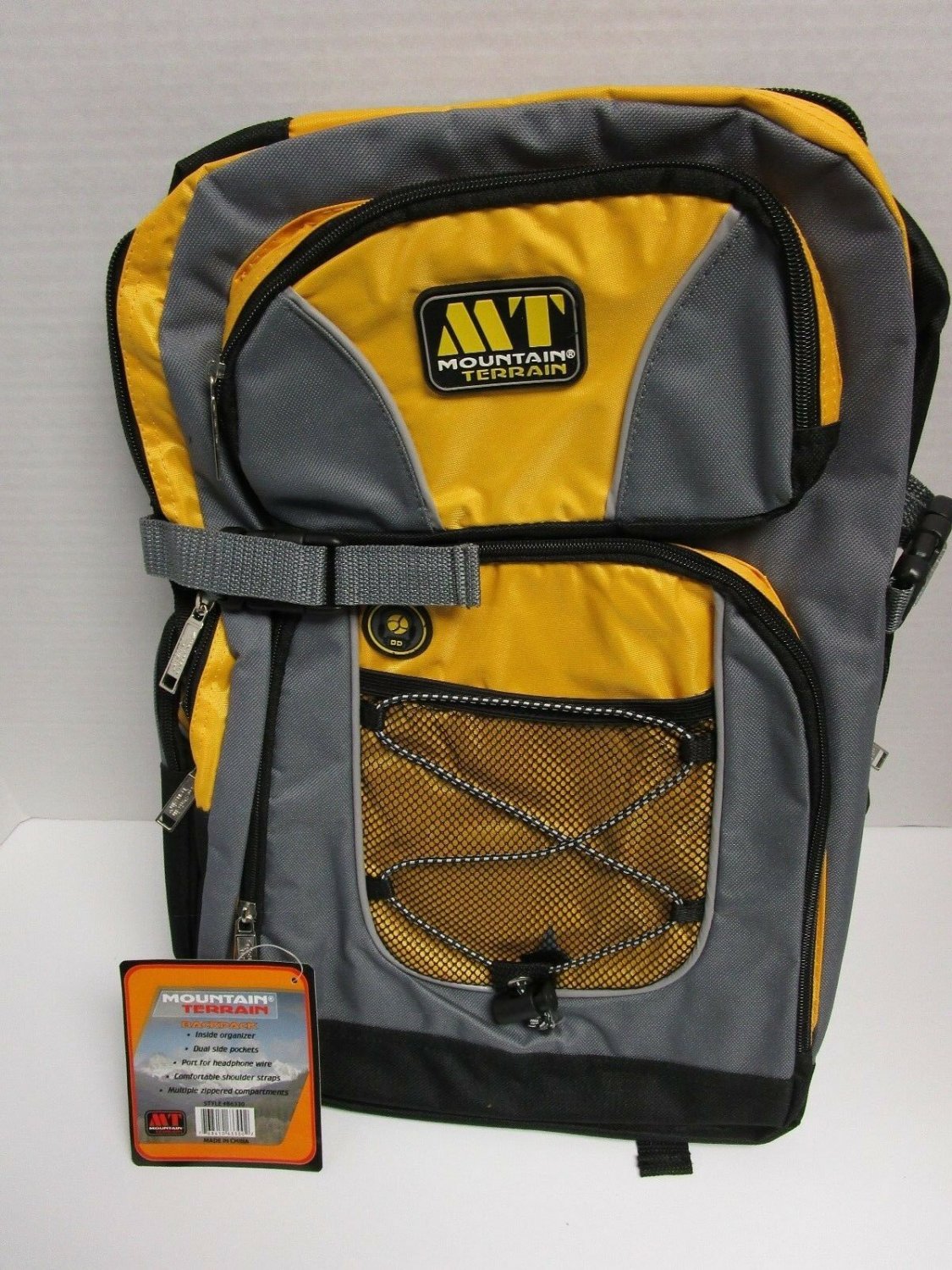 Yellow Mountain Terrain Hiking Walking Double Compartment Backpack New