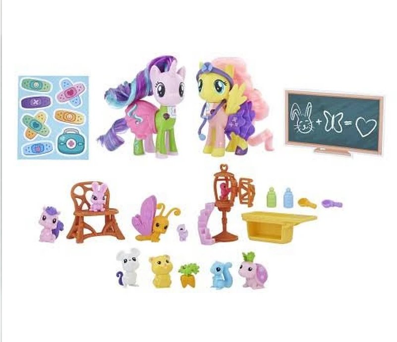 My Little Pony Fluttershy & Starlight Glimmer Pet Care Class New