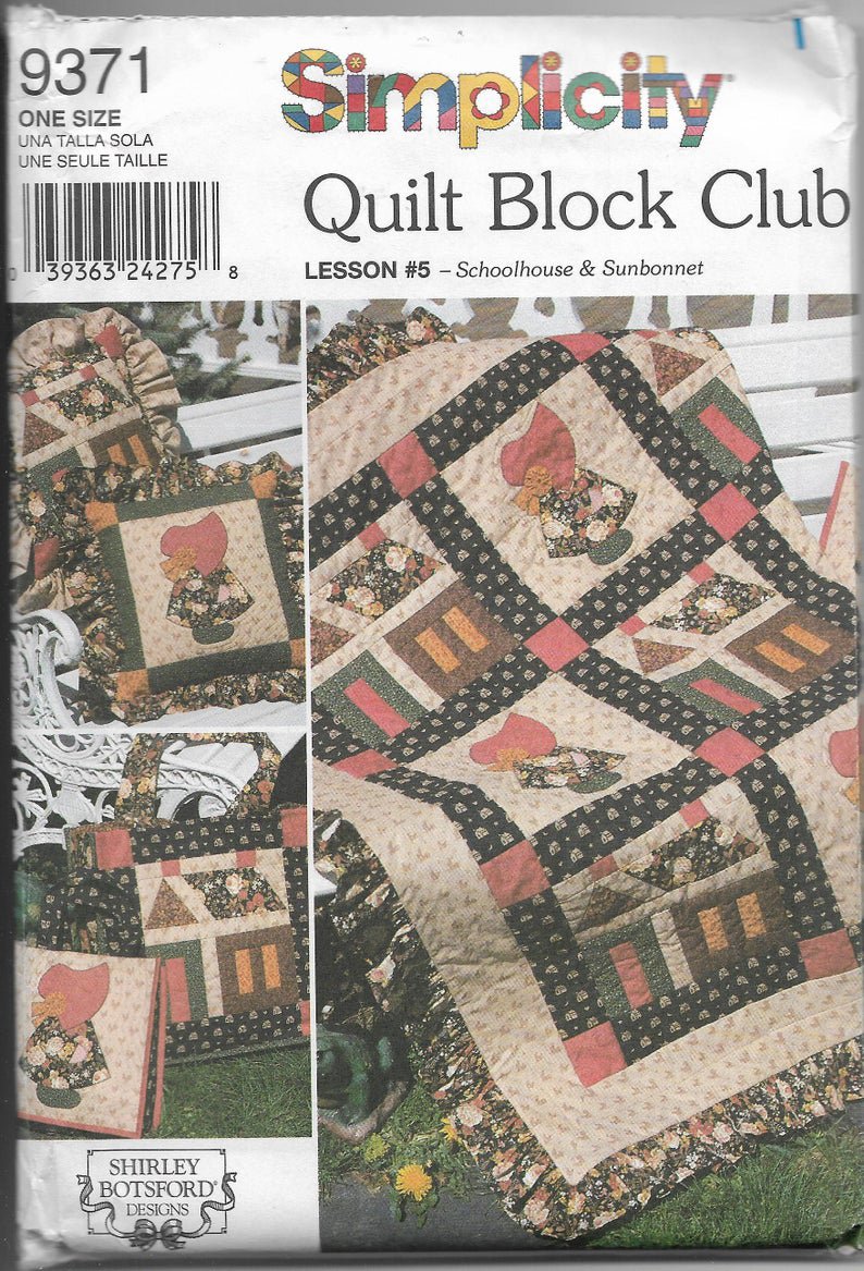 Simplicity 9371 Home Decor Quilt Blocks 48 inches square, Pillow Shams ...