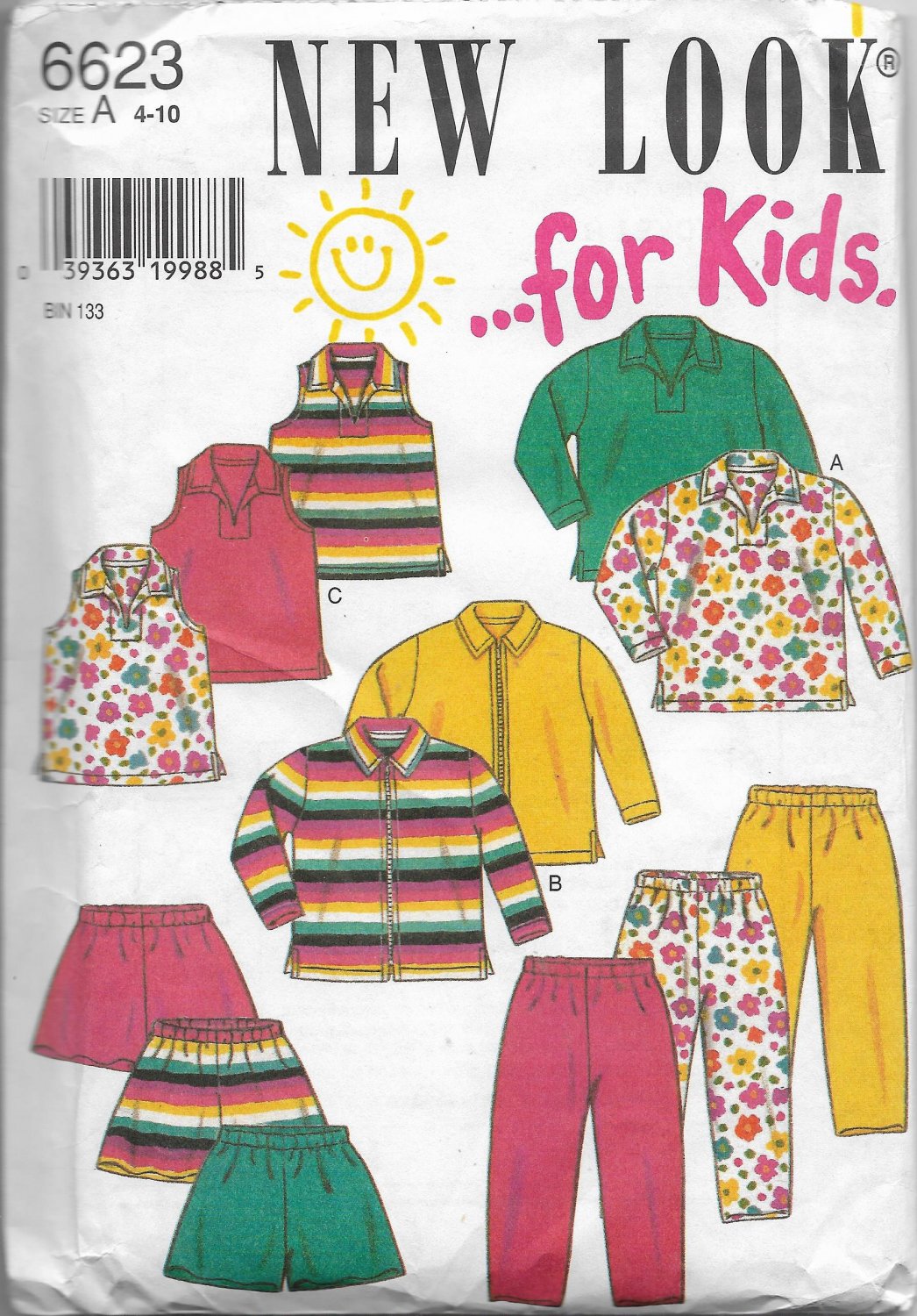 New Look 6623 Kids Sport Tops Bottoms Shorts Sizes 4 to 10 Original ...