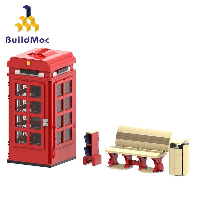 London Red Telephone Booth Model Building Block Set Call Box Bricks ...