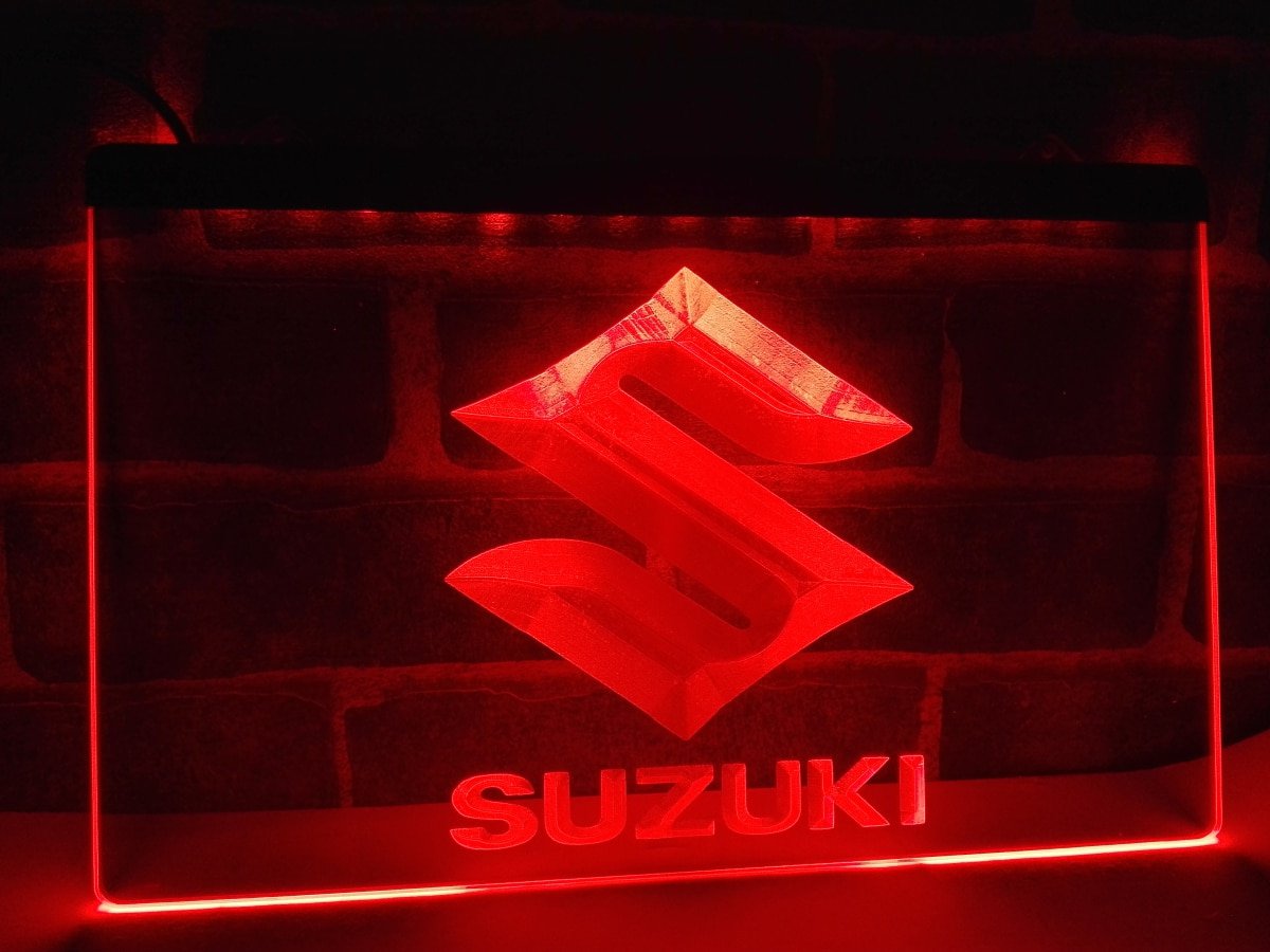Suzuki LED Neon Light Sign hang sign home decor crafts Display OnOff