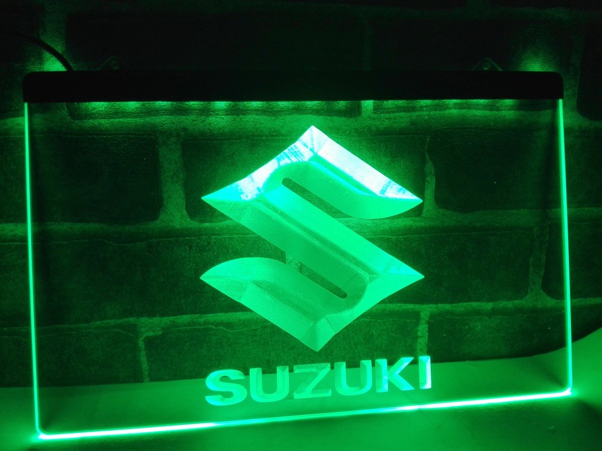 Suzuki LED Neon Light Sign hang sign home decor crafts Display OnOff
