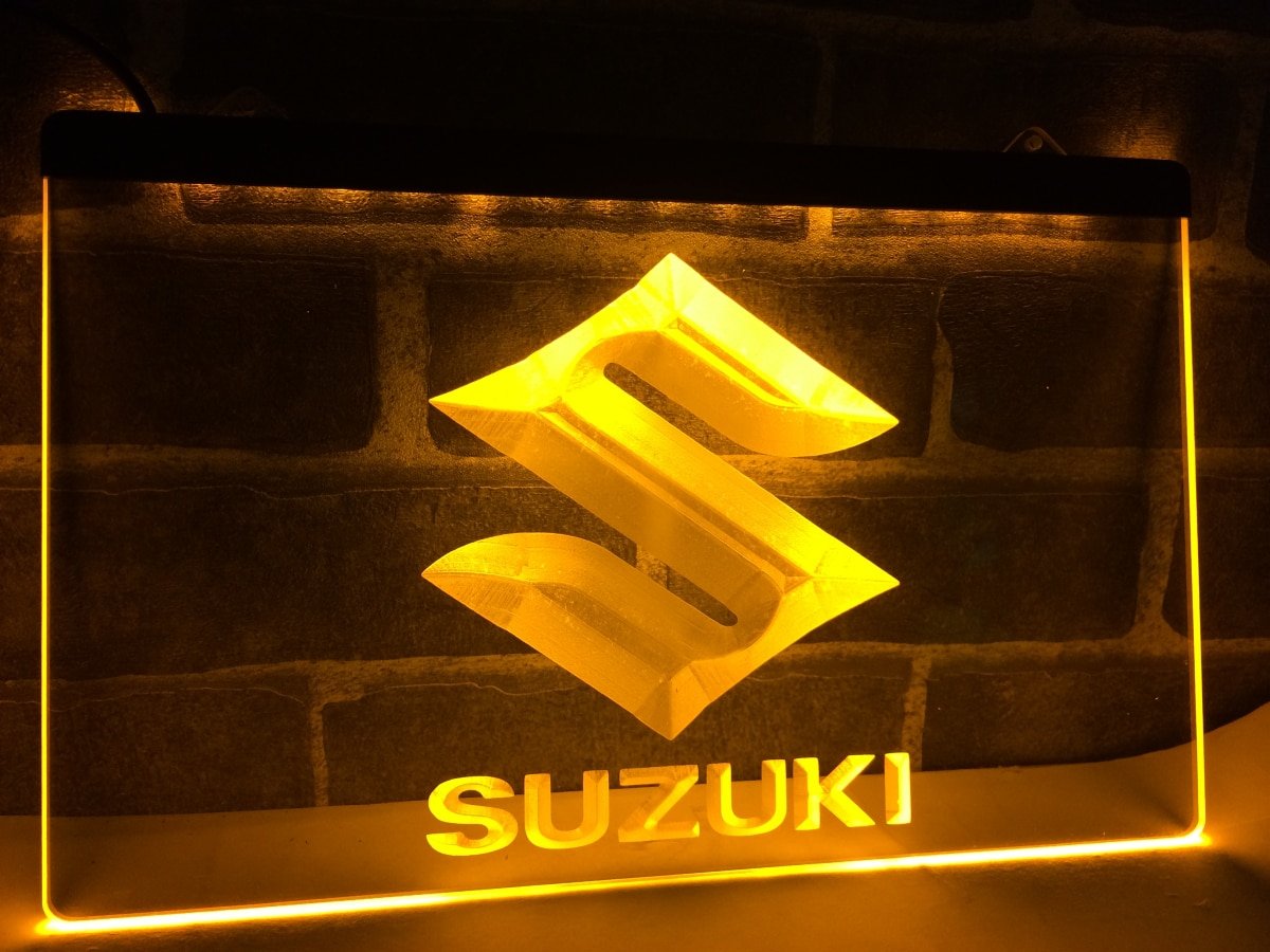 Suzuki LED Neon Light Sign hang sign home decor crafts Display OnOff