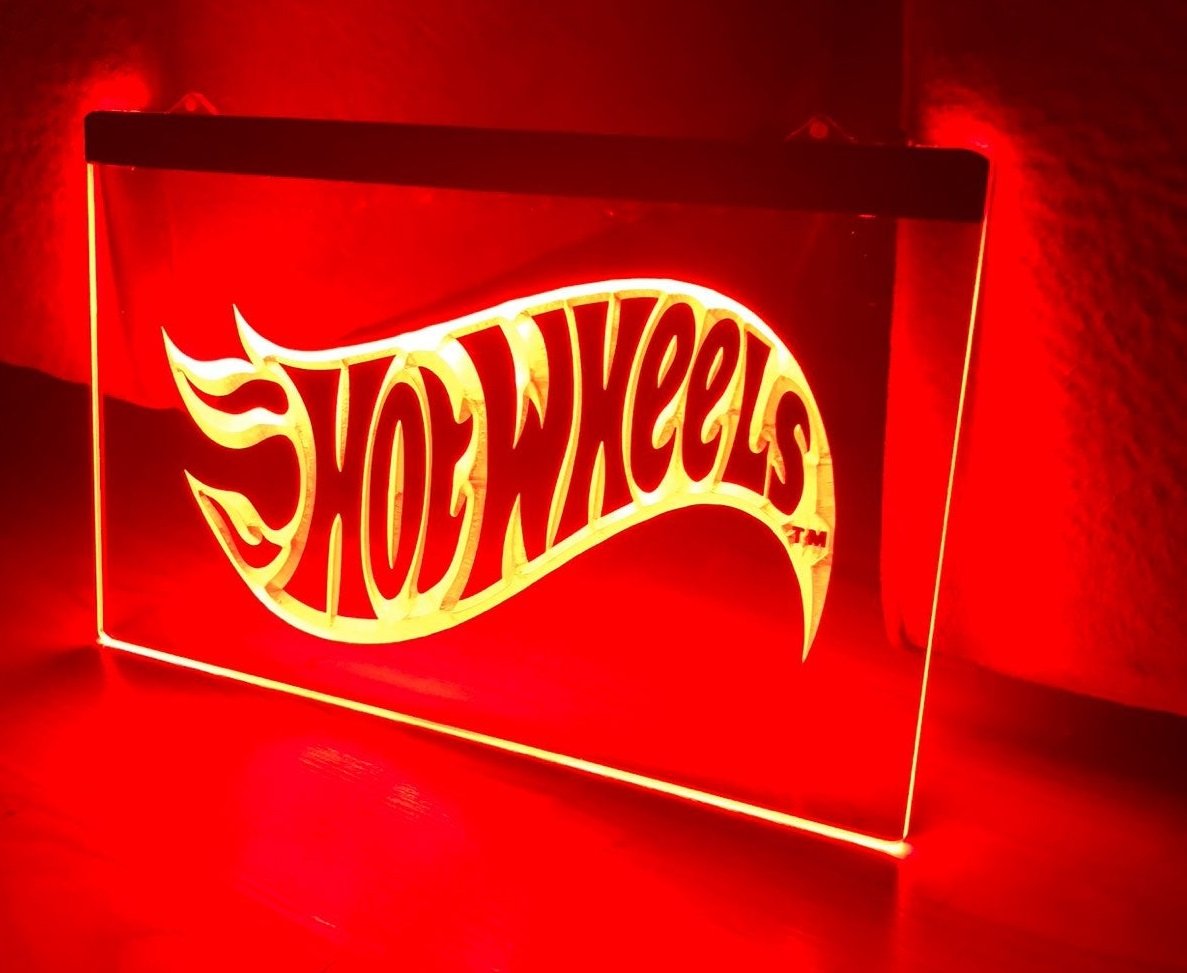 Hot Wheels LED Neon Sign hang sign wall home decor craft