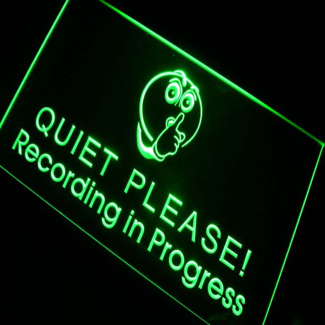 Recording in Progress Quiet Please Bar Pub LED Neon Light Sign 7 color