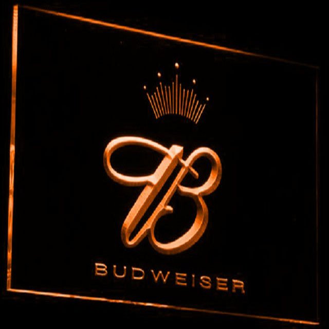 Budweiser Crowned B Illuminated Led Neon Sign Decor, Bar, Pub, Lights ...