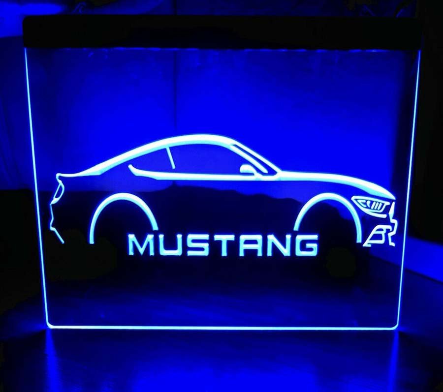 Ford Mustang LED Neon Sign hang wall decor garage man cave