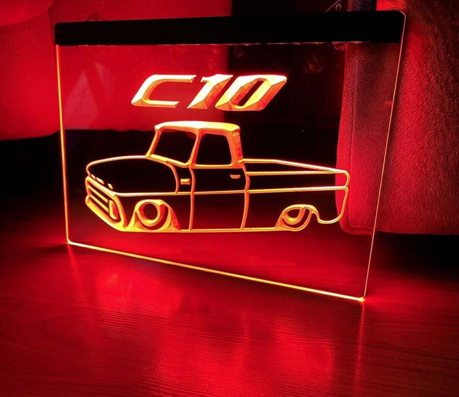 Chevrolet C10 LowTruck LED Neon Home Decor Garage Man cave