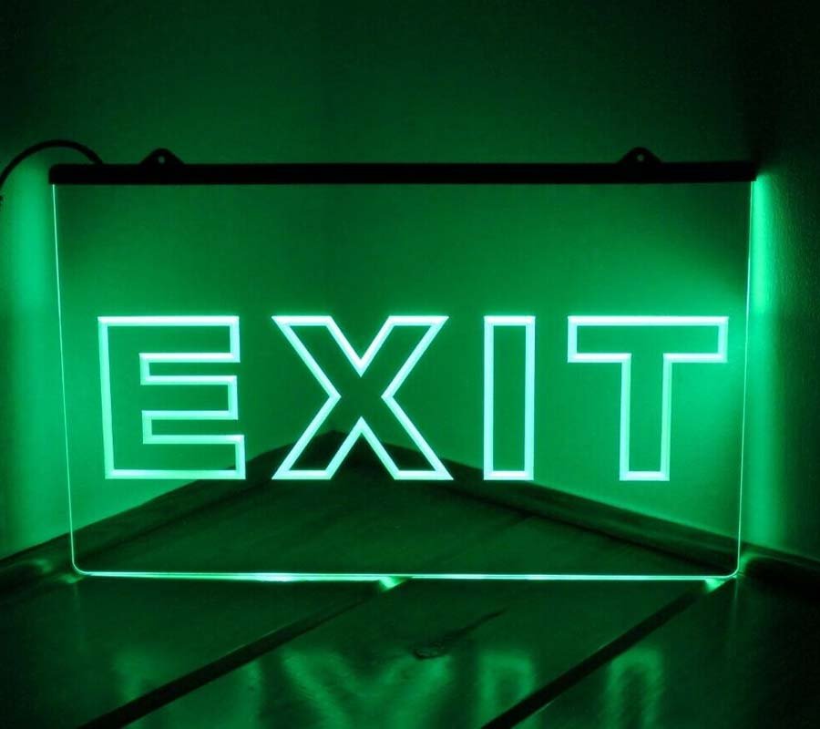EXIT Led Neon Sign Display Glowing