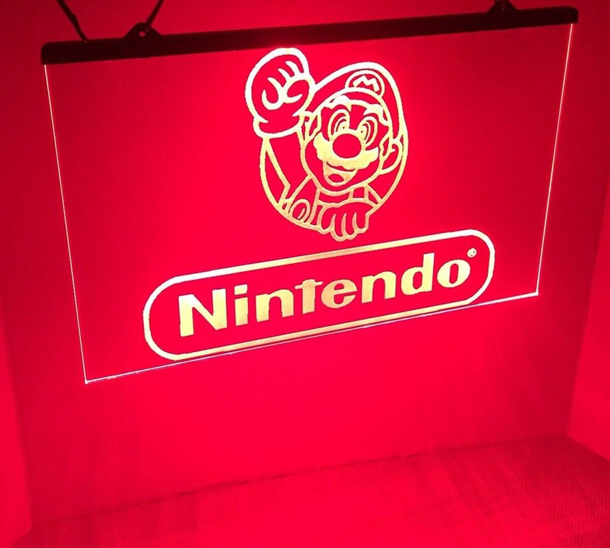 Nintendo Mario Game Illuminated LED Neon Sign Home Decor Game Room ...