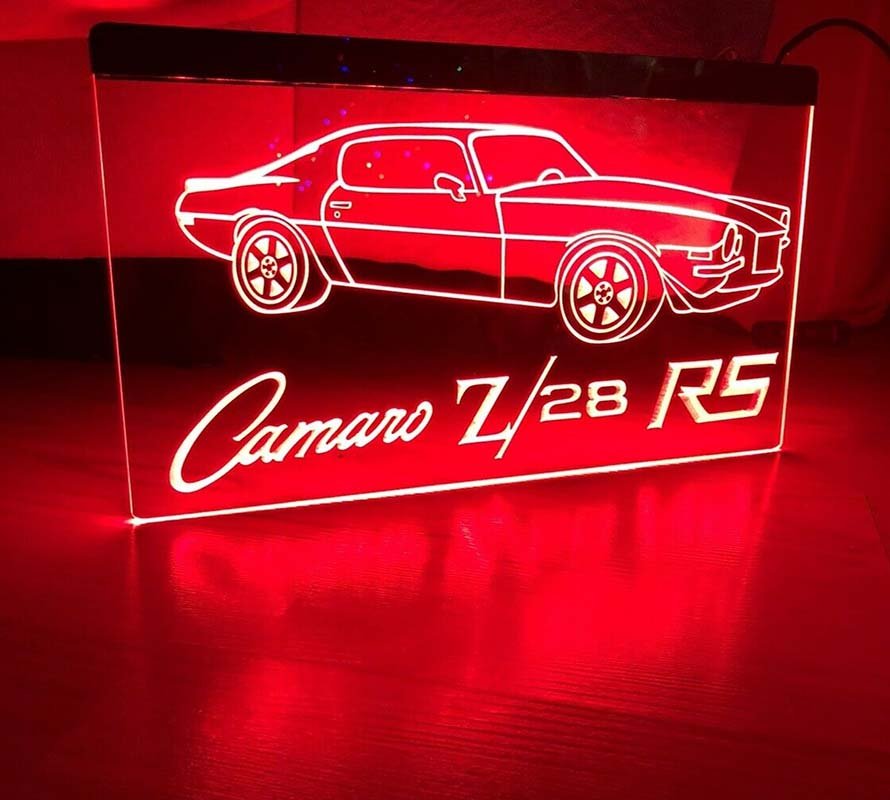 Chevrolet Camaro Z28 RS Led Neon Sign Home Decor, Garage, Glowing Craft