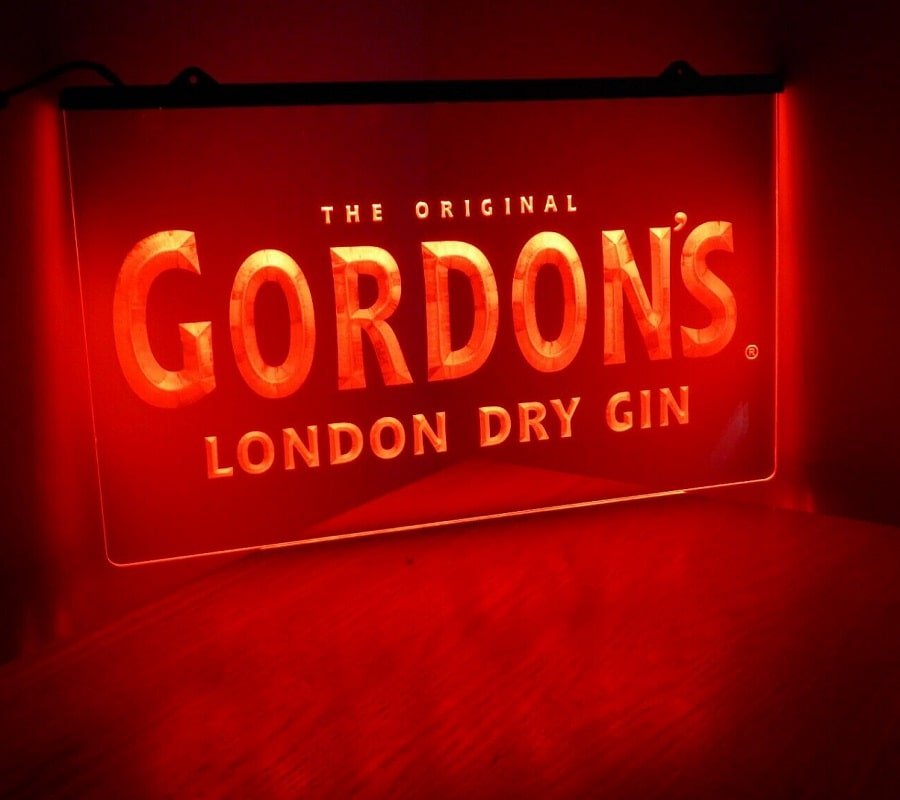 Gordons Dry Gin Illuminated Led Neon Sign Home Decor