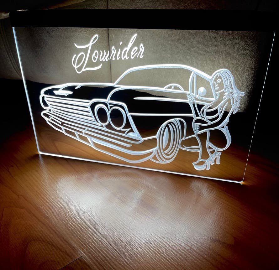 Lowrider Girl Illuminated Led Neon Sign Home Decor