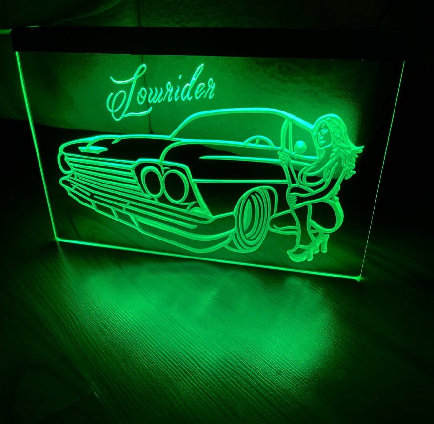 Lowrider Girl Illuminated Led Neon Sign Home Decor